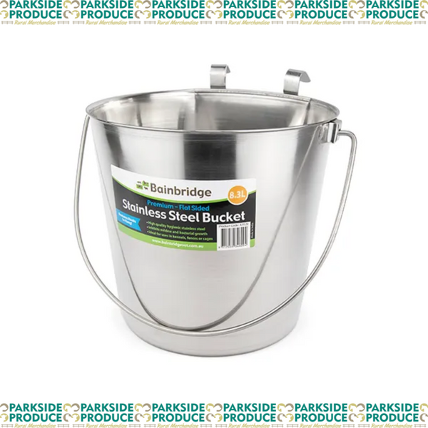 Stainless Steel Bucket - Flat Sided - Parkside Produce