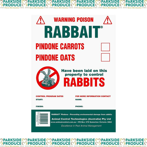 Pindone Warning Signs A4 - Parkside Produce