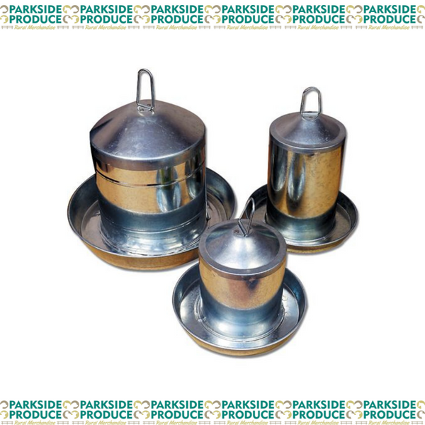 Chook Waterer Galvanised/ Stainless Steel - Parkside Produce